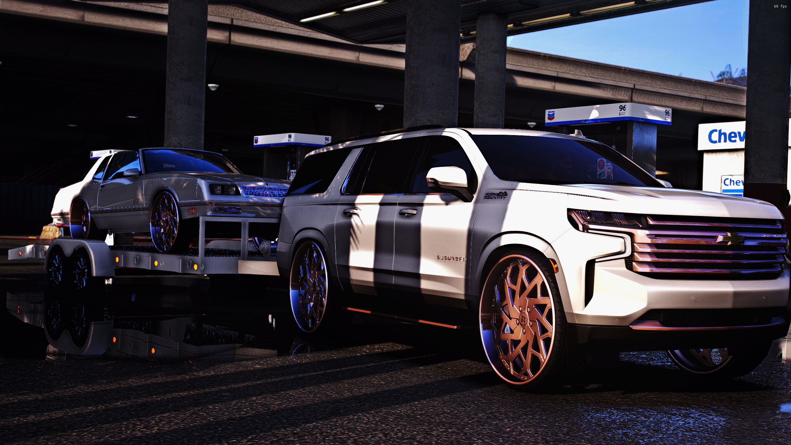 2021 SUBURBAN WITH THE SINGLE CAR TRAILER – PNUT CUSTOMS